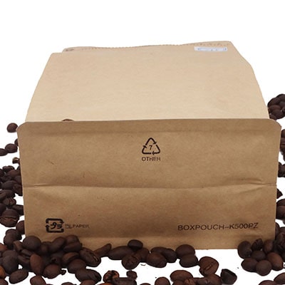 16oz natural kraft paper compostable flat bottom coffee sachet-265 ...