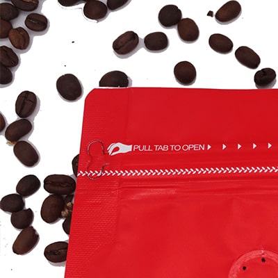 454gr red block bottom coffee bag with degassing valve - Qingdao Tongli ...