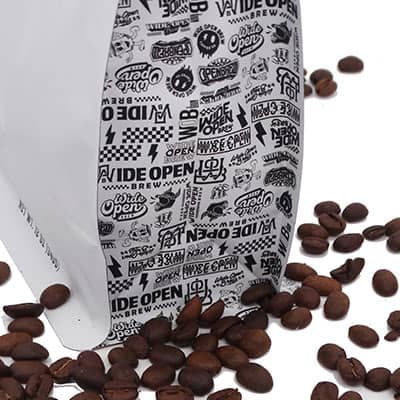 12oz white square bottom Wide Open coffee sachet - Qingdao Tongli ...