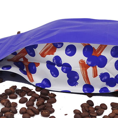 12oz eye-catching purple foil materials flat bottom coffee pouch ...