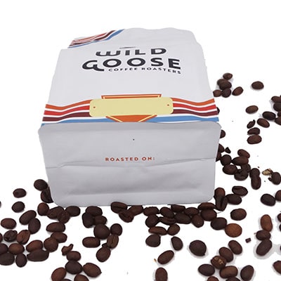 12oz aluminum foil Wild Goose box bottom coffee standup sachet ...